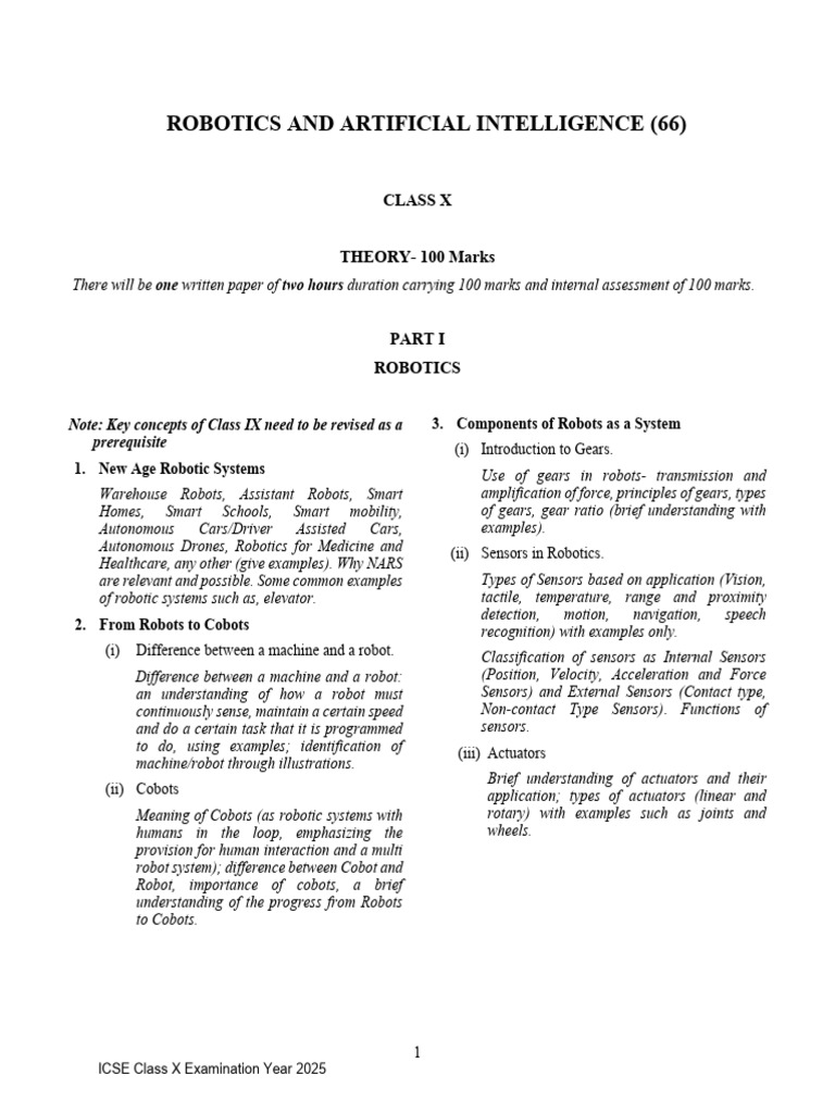 1.-ICSE_Robotics-AI_12042024 | PDF | Machine Learning | Artificial ...