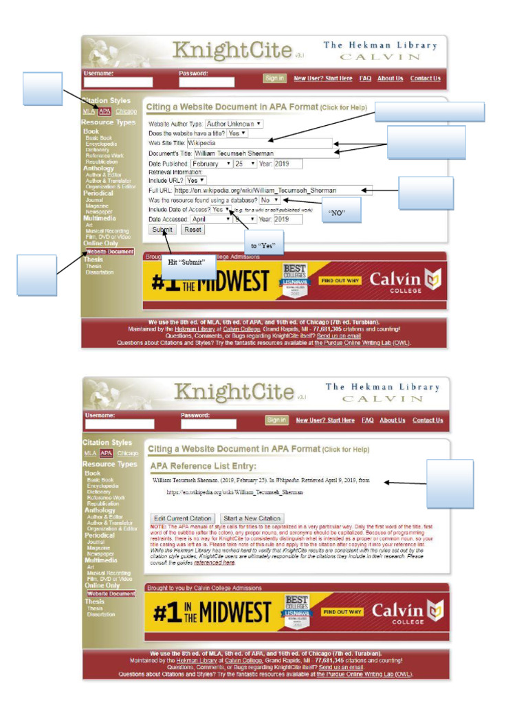 APA Knightcite tutorial | PDF
