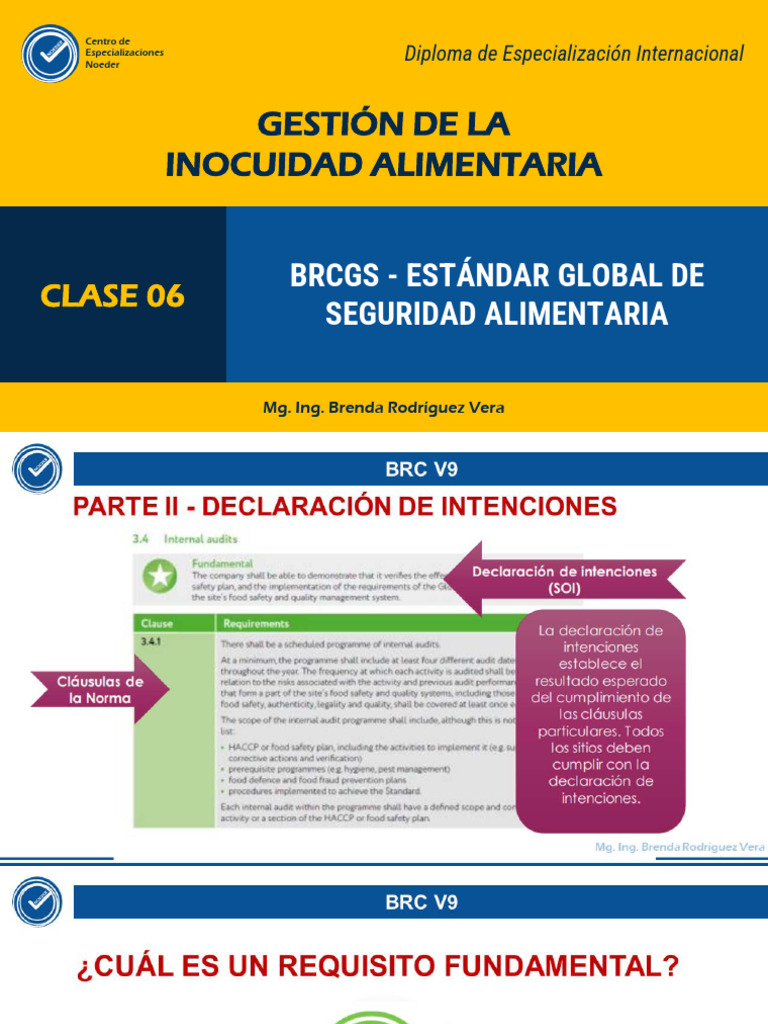 Clase 06 - Gestion de La Inocuidad Alimentaria | PDF