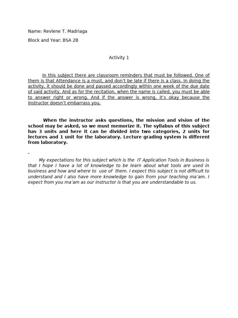 Act. 1 (It Application Tools in Business) | PDF