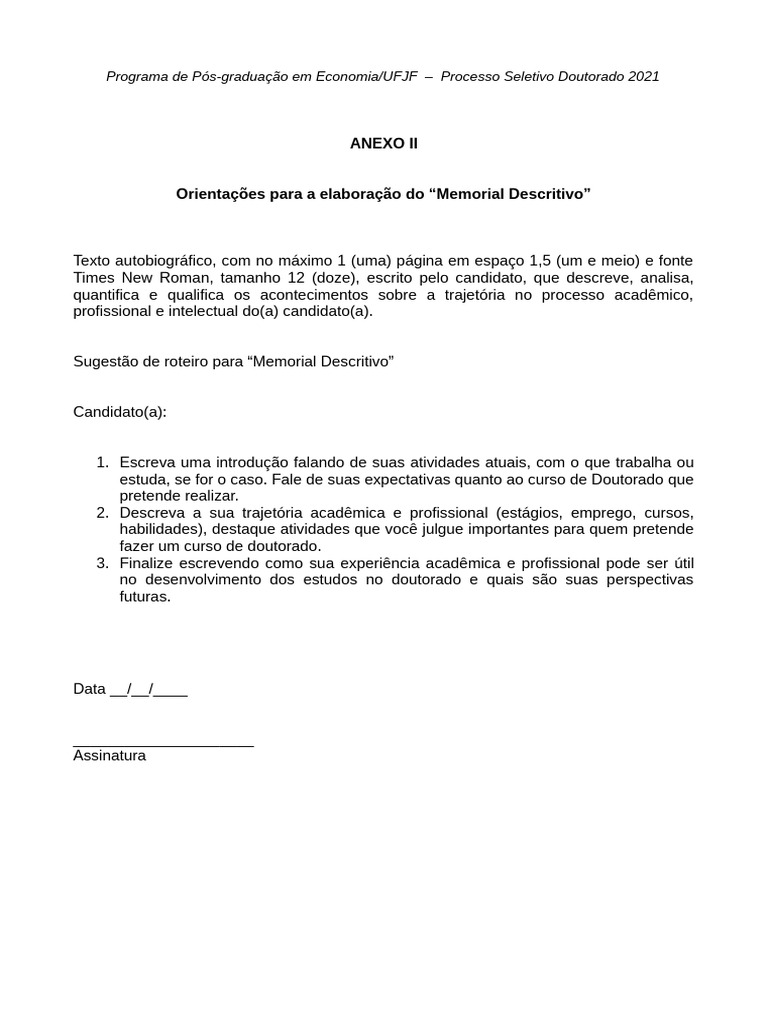 Modelo Memorial | PDF