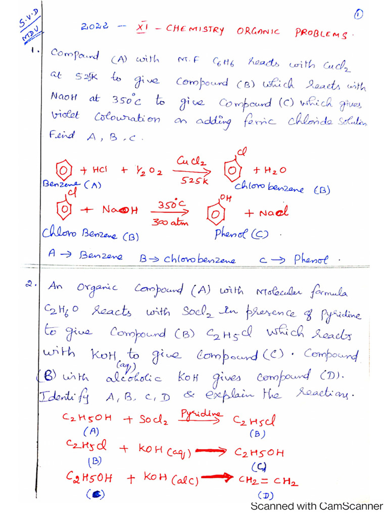 XI Org - Problems | PDF