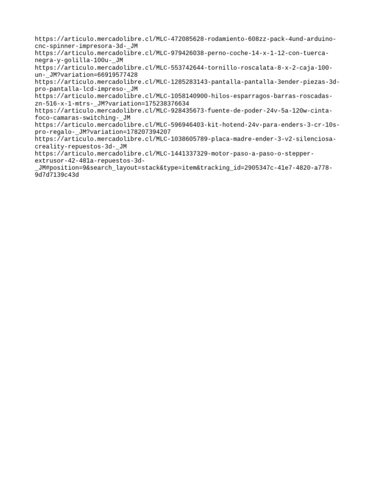 Lista de Compras Maquina de Reci | PDF