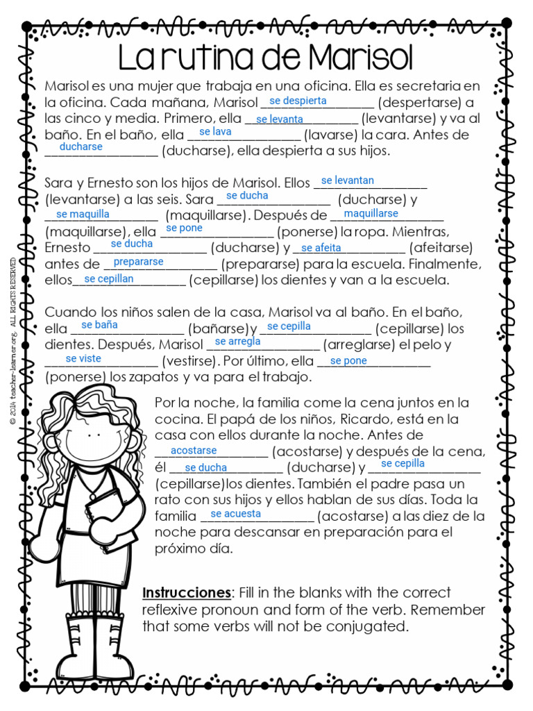 Kami Export - Reading Comprehension - Reflexive Verbs | PDF