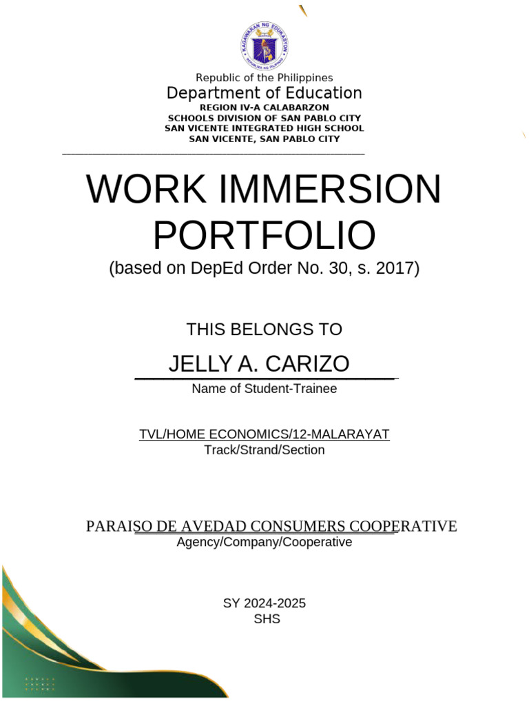 Work-Immersion-Cover-Page | PDF