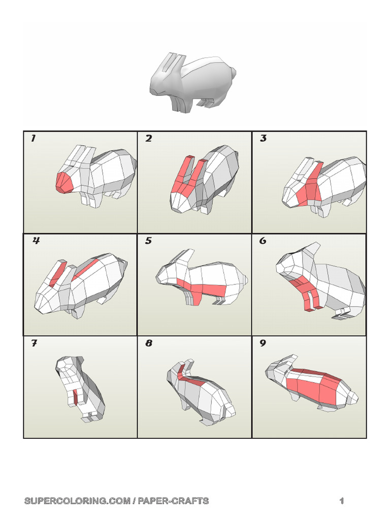 Low Poly Rabbit Paper Crafts | PDF