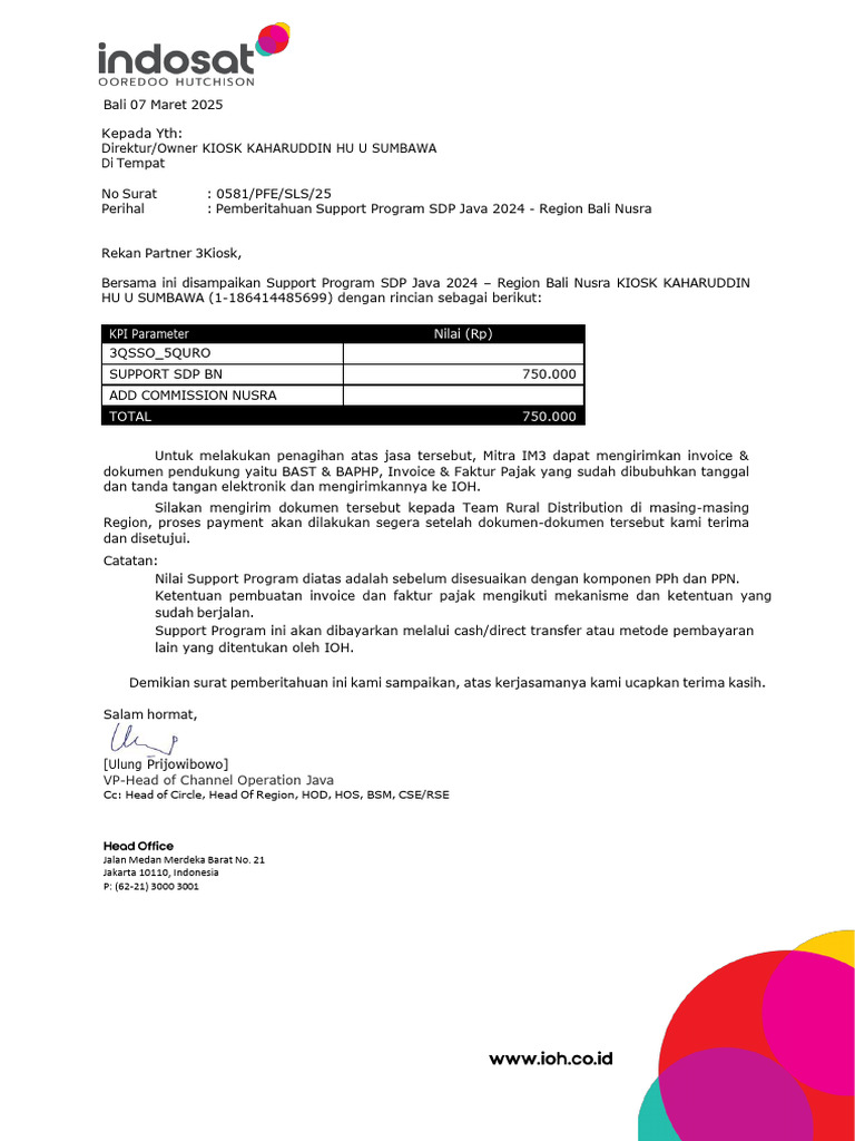 Bali Nusra - Flores Timur - Program SDP Java 2024 Kiosk Kaharuddin Hu U Sumbawa - 1-186414485699 ...