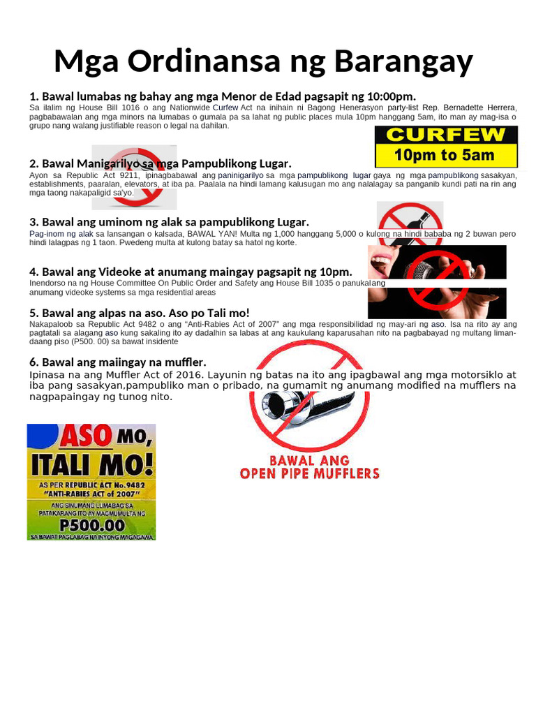 Ordinansa Sa Barangay | PDF