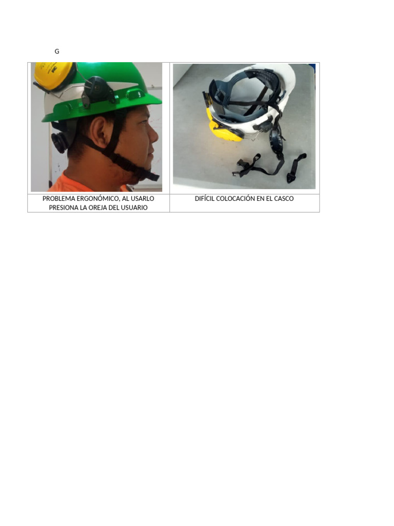 Problemas Ergonómicos en Cascos | PDF