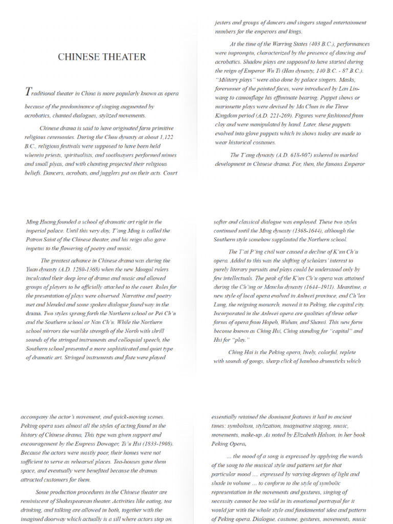 Chinese Theather | PDF