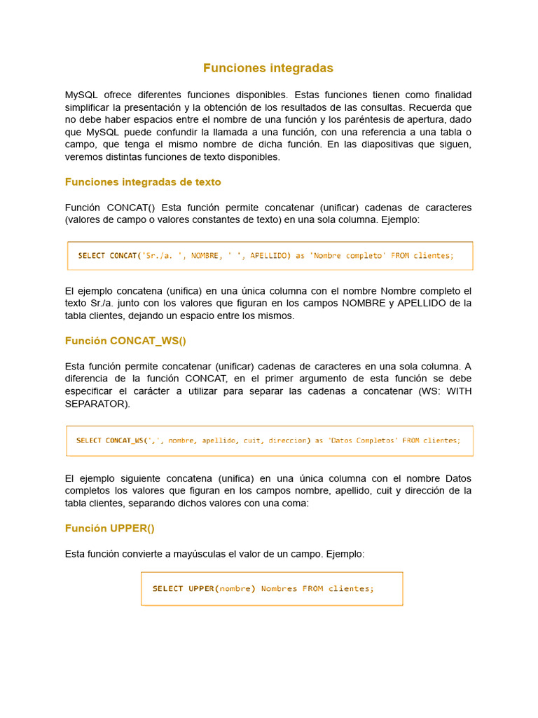 Funciones Integradas de Texto | PDF | Función (Matemáticas) | Programación de computadoras