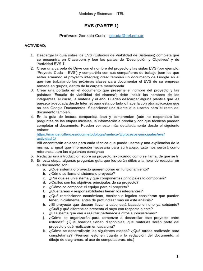 Guía para el Estudio de Viabilidad EVS 1 | PDF