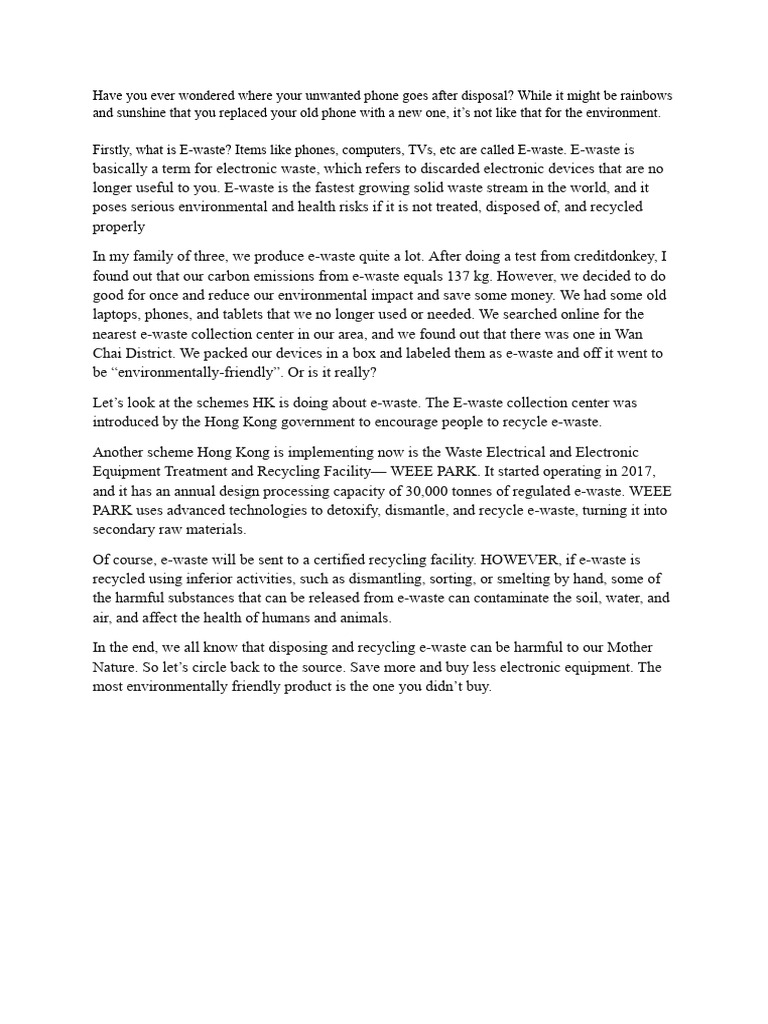 E-Waste Presentation | PDF