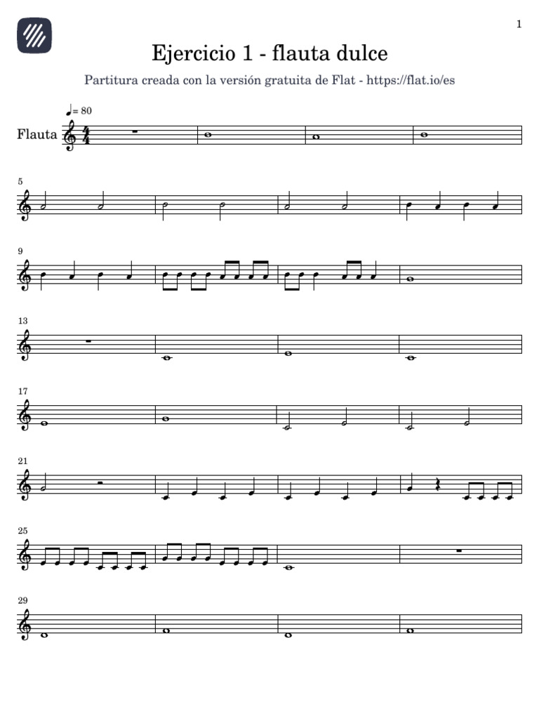Ejercicio 1 - Flauta Dulce | PDF