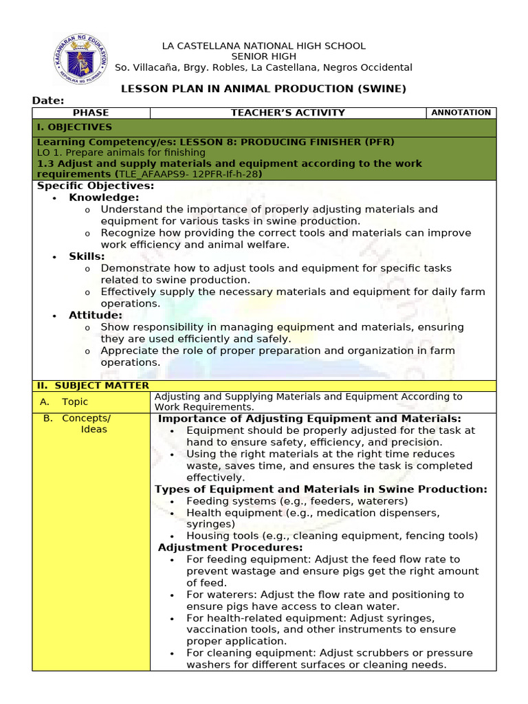 Swine Production: Equipment Adjustment Guide | PDF | Pig | Water