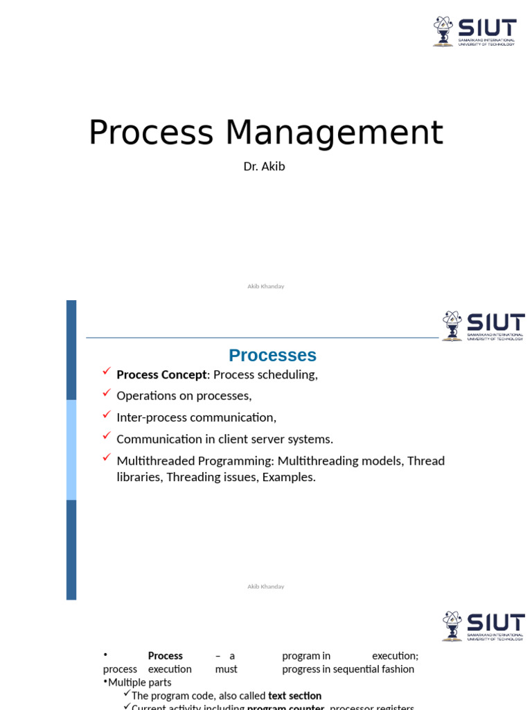 Process Management Lec 4 | PDF | Process (Computing) | Thread (Computing)