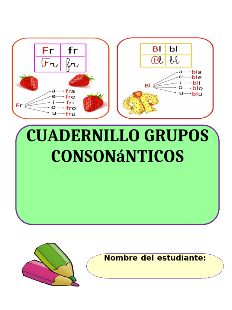Cuadernillo Grupos Consonánticos | PDF