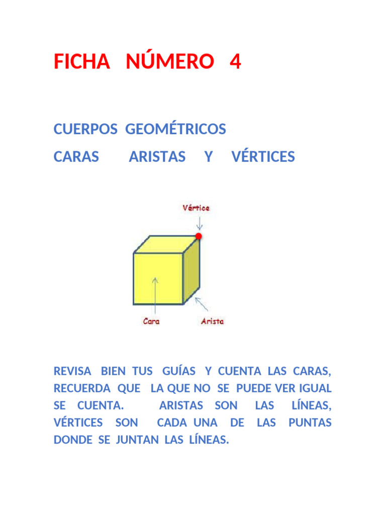 Cuerpos Geométricos: Caras, Aristas y Vértices | PDF