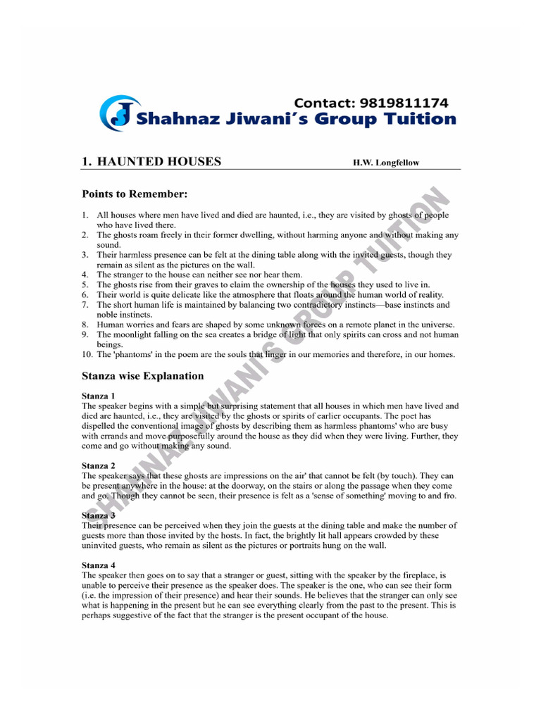 Treasure Chest Poem Paraphrase | PDF | Ghosts