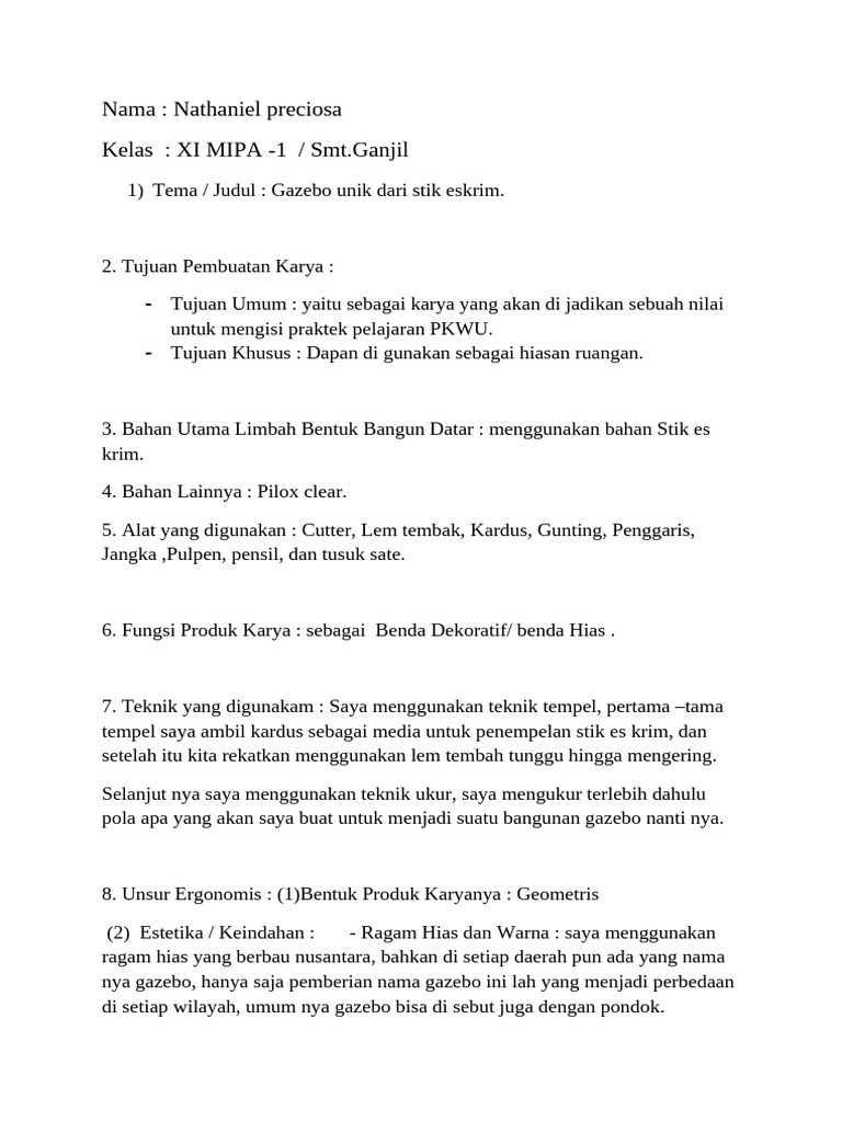 TUGAS PKWU NATHAPSS, GAZEBO | PDF