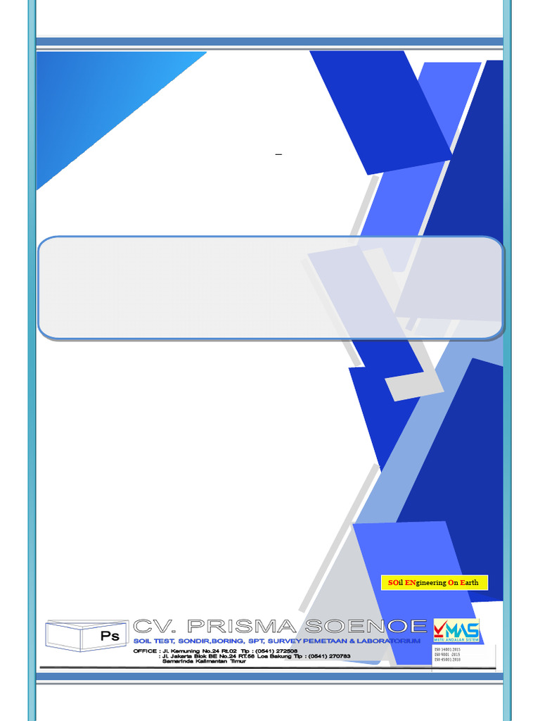 Soil Inv. Boring - Pembangunan Jembatan Teluk Dalam, Jongkang TA. 2026 - Jl. A.P. Mangkunegara ...
