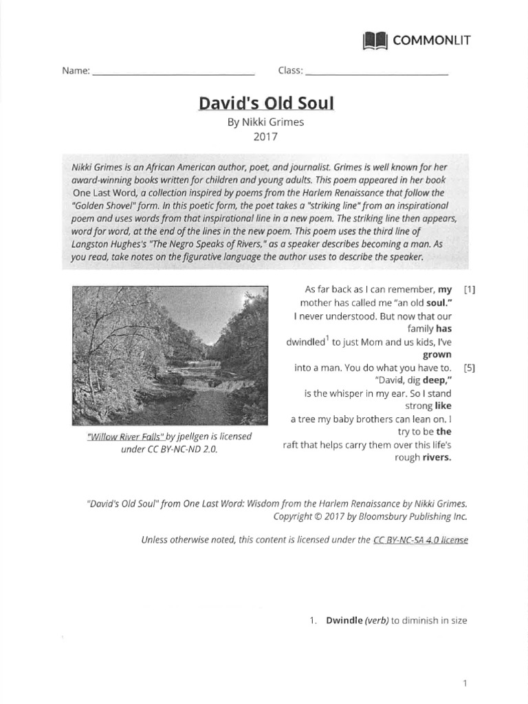 David's Old Soul - Poem | PDF