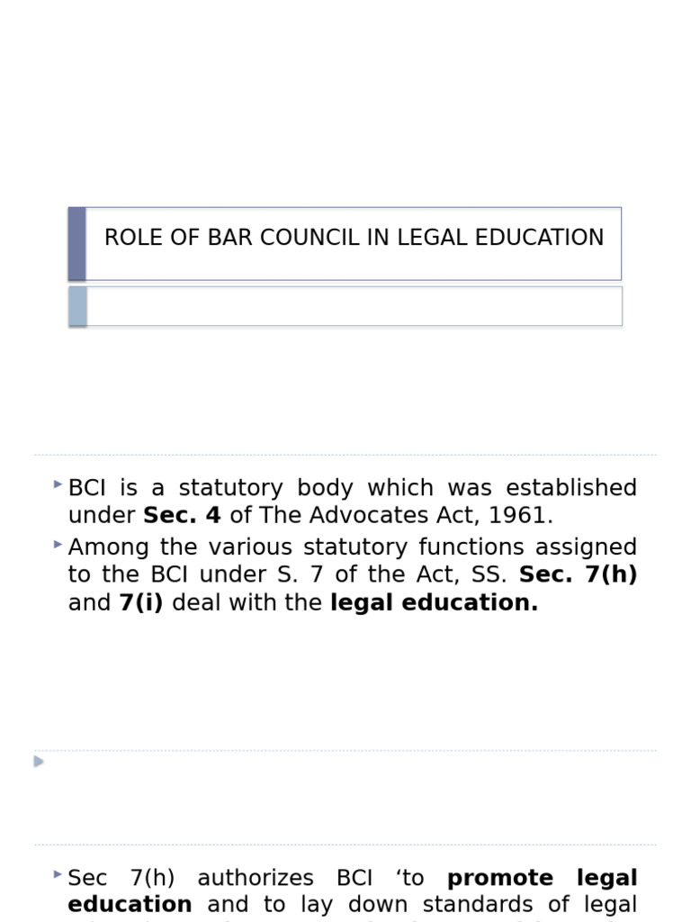Role of BCI | PDF | Advocate | Governance