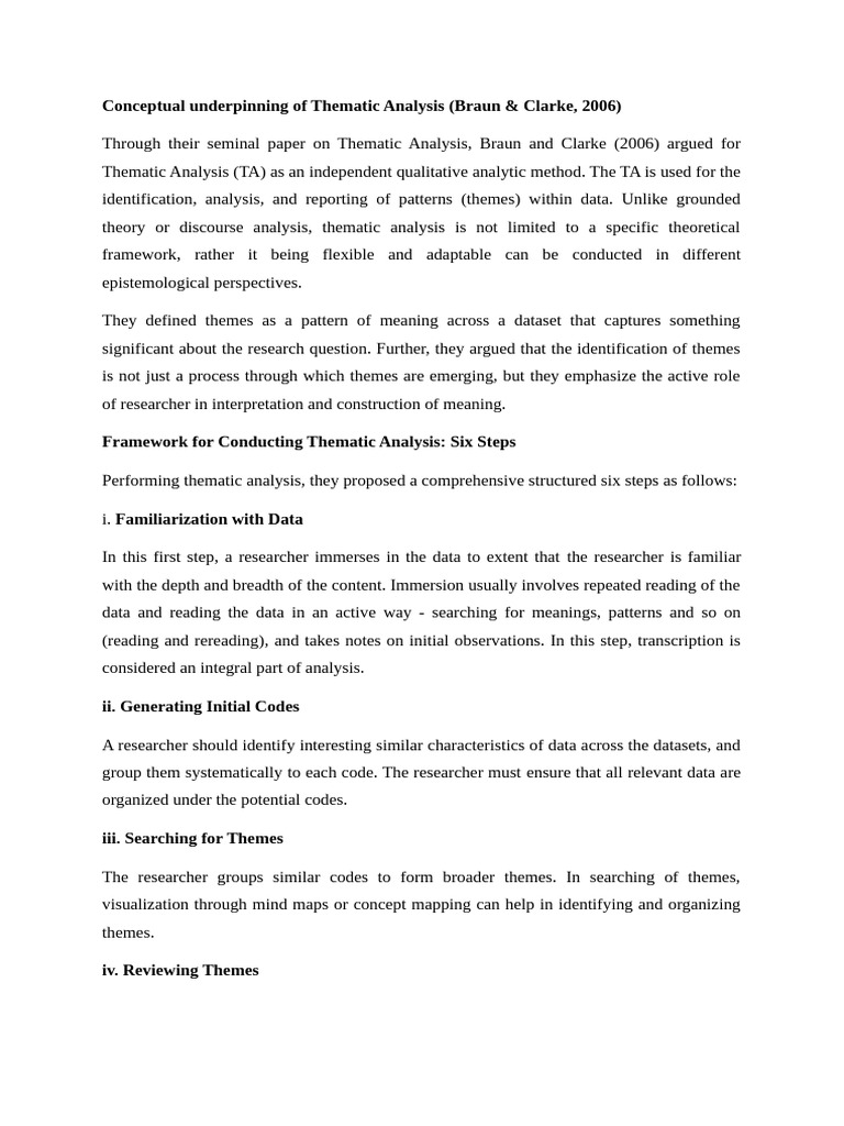 Notes On Thematic Analysis | PDF | Methodology | Cognitive Science