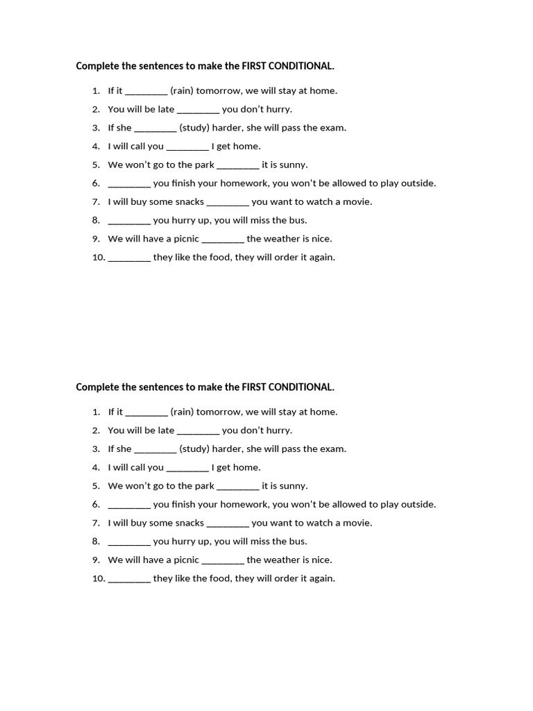 T5 First Conditional Gap Fill | PDF