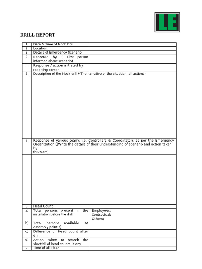 Mock Drill Report and Analysis | PDF