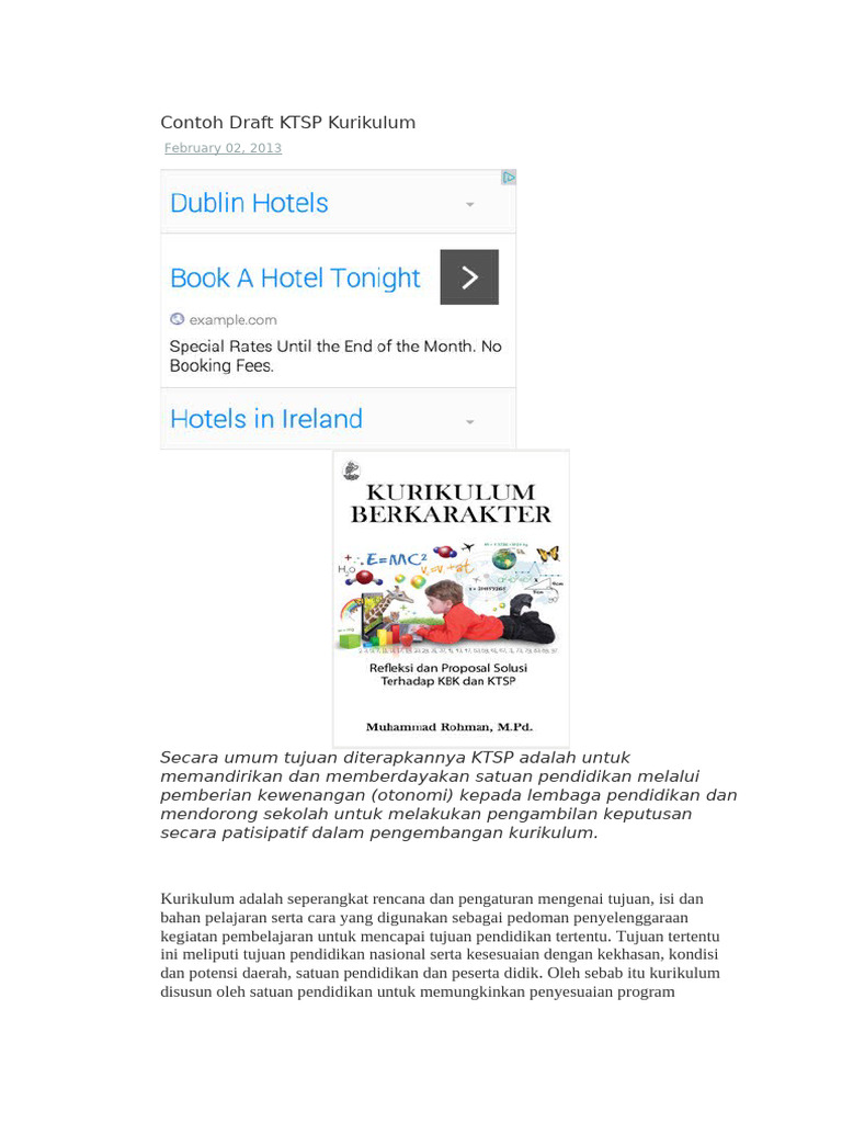 Contoh Draft KTSP Kurikulum | PDF