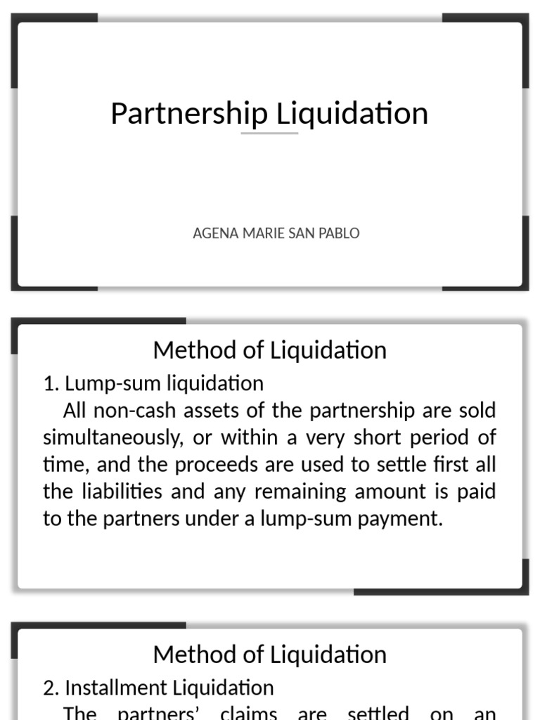 Installment Liquidation Process Explained | PDF | Balance Sheet | Expense