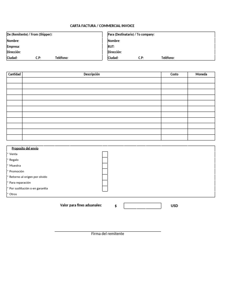 Carta Factura | PDF