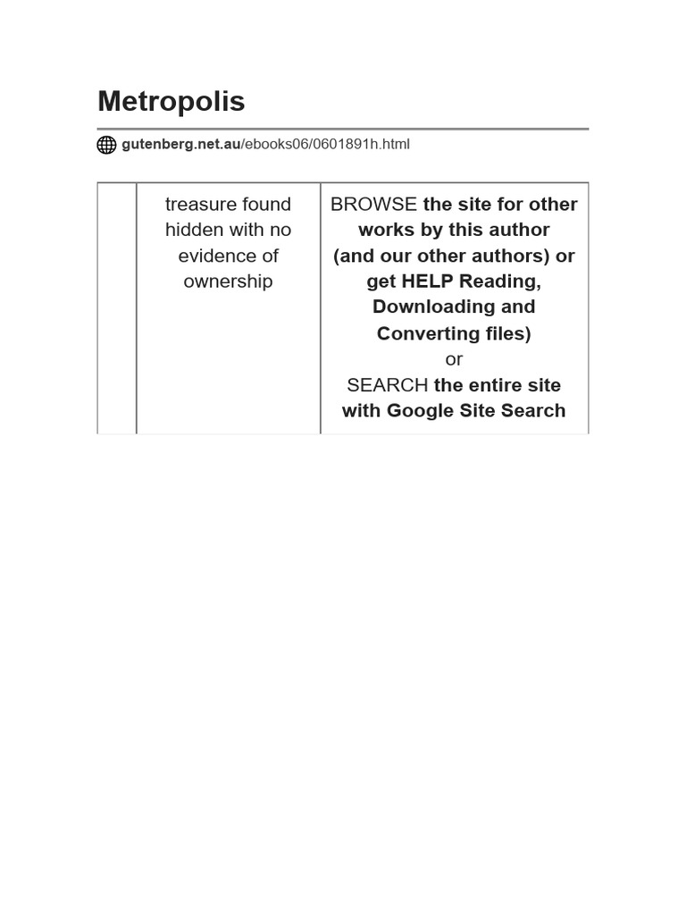 Metropolis | PDF | Project Gutenberg