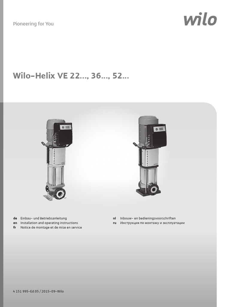 Wilo Helix VE Pump Installation Guide | PDF | Safety | Pump