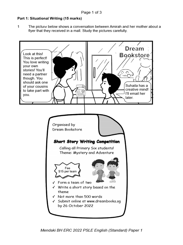 PSLE English Writing Tasks Guide | PDF