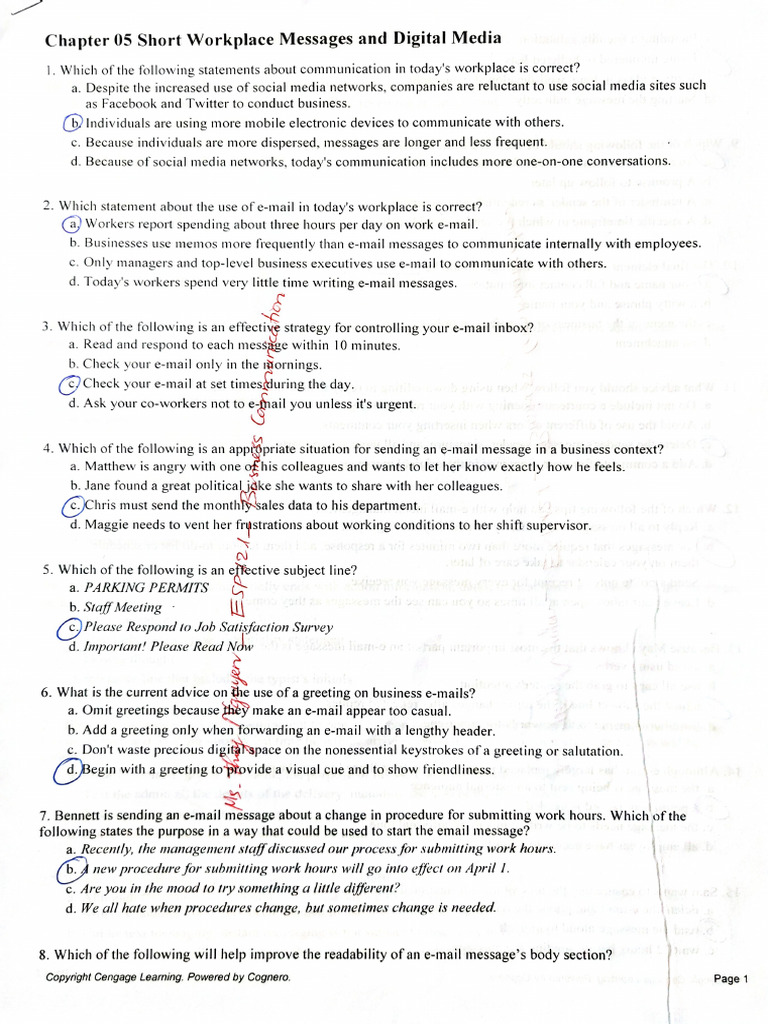 Chapter 05 - Test Bank - ANSWER KEY - 250305 - 221806 | PDF