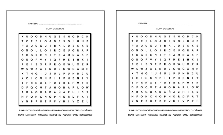 Sopa de Letras | PDF