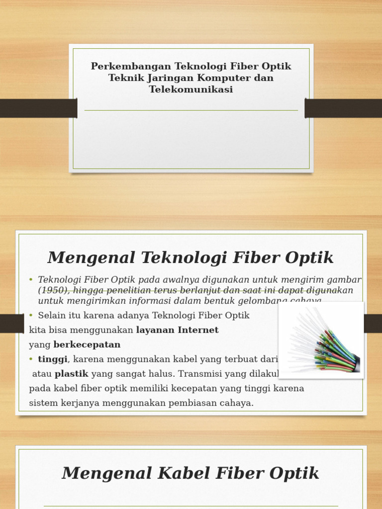 Perkembangan Teknologi Fiber Optik Teknik Jaringan Komputer Dan | PDF