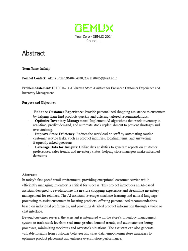 Infinity-Abstract-Demux | PDF