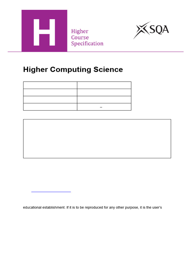 h-course-spec-computing-science.pdf 1 | PDF | Educational Assessment ...
