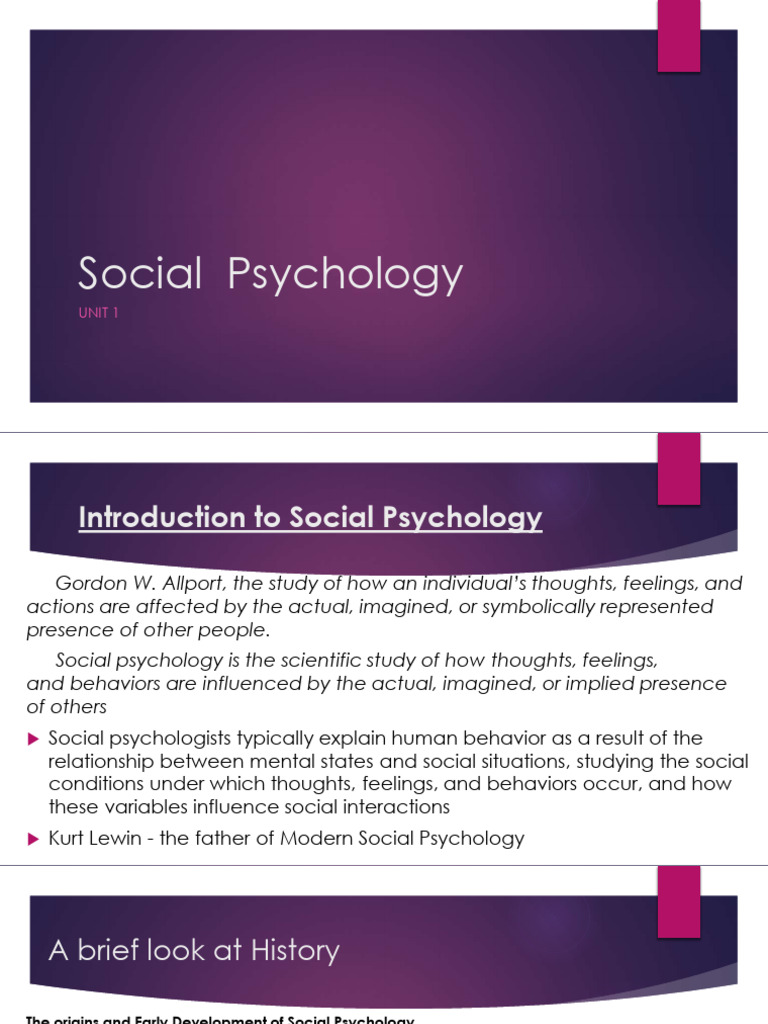 Unit 1 | PDF | Psychology | Social Psychology