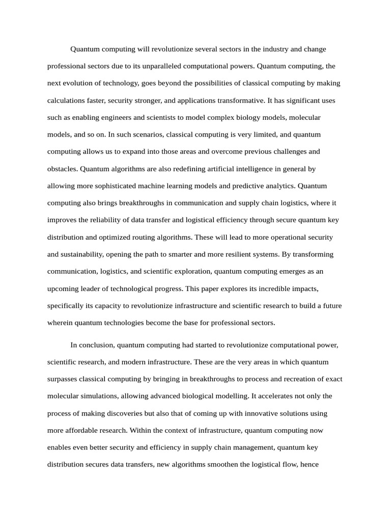 Introduction and Conclusion | PDF | Quantum Computing | Computing