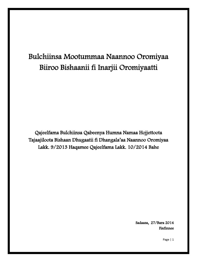 Qajeelfama Bulchiinsa Humna Namaa | PDF