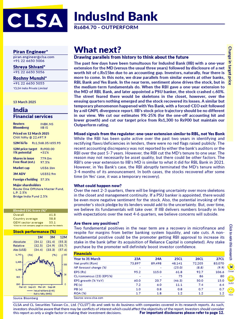IIB - What next - Report released by CLSA | PDF | Equity (Finance ...
