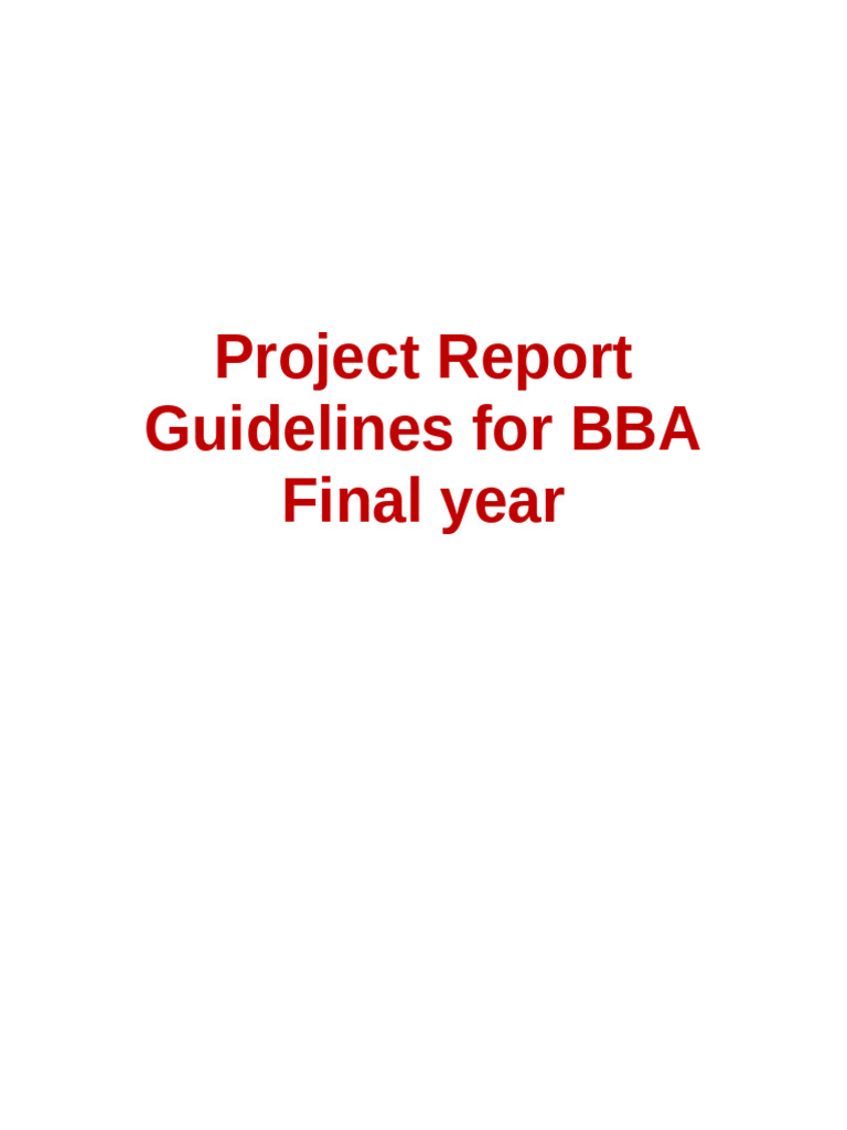 Project Report Guidelines For BBA Final Year New | PDF | Abstract (Summary)