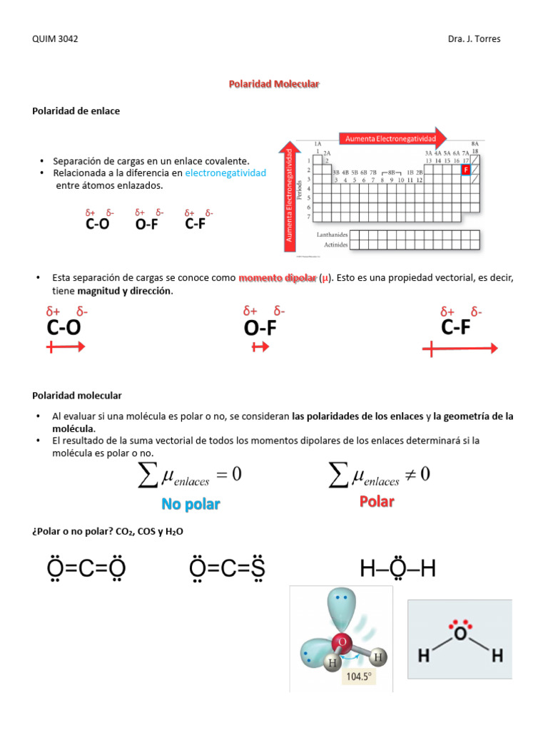 Polaridad de Moléculas | PDF | Polaridad química | Enlace químico