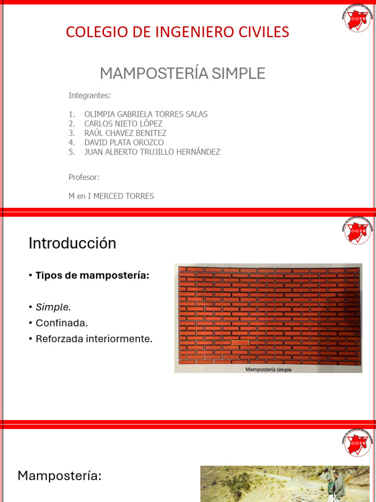 Mampostería Simple: Desafíos y Uso | PDF | Albañilería | Mortero ...