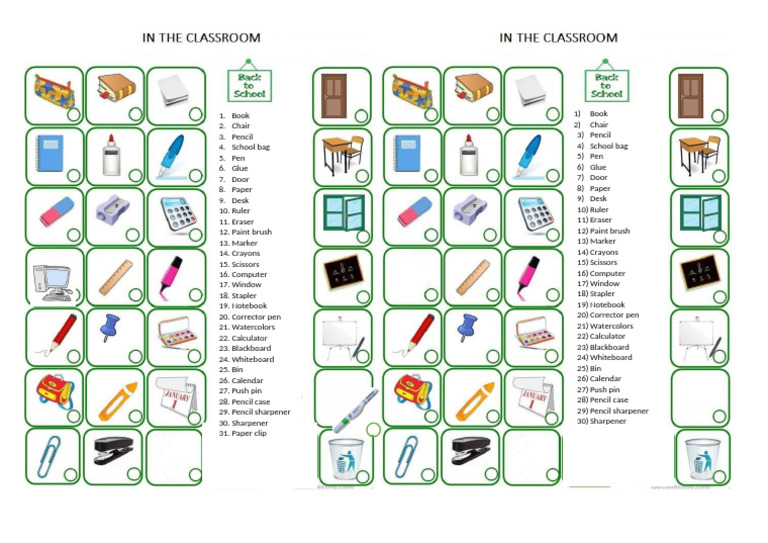 Alphabet - School Objects | PDF