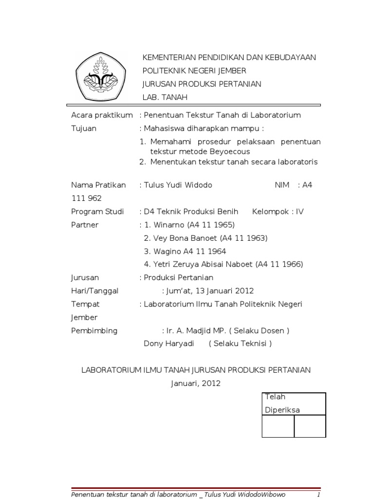 Penentuan Tekstur Tanah Di Lab | PDF